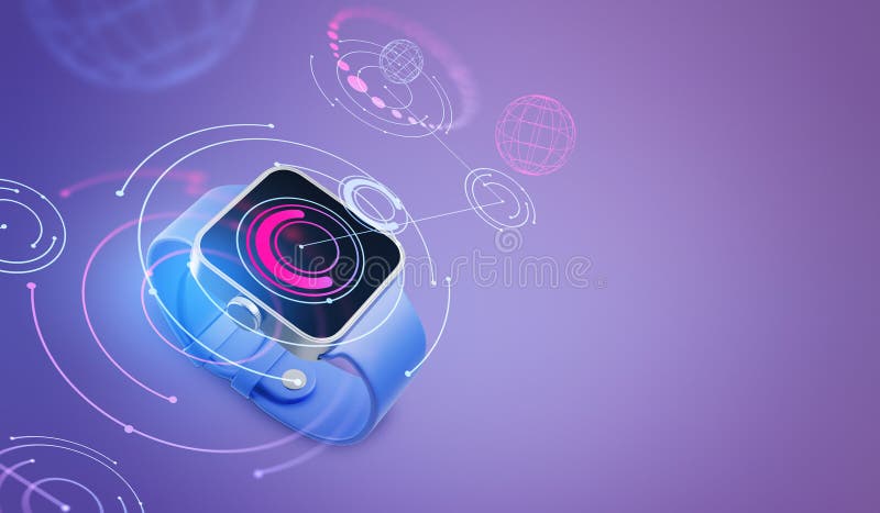 Smart Watch with Digital Diagram and Abstract Analysis Stock ...