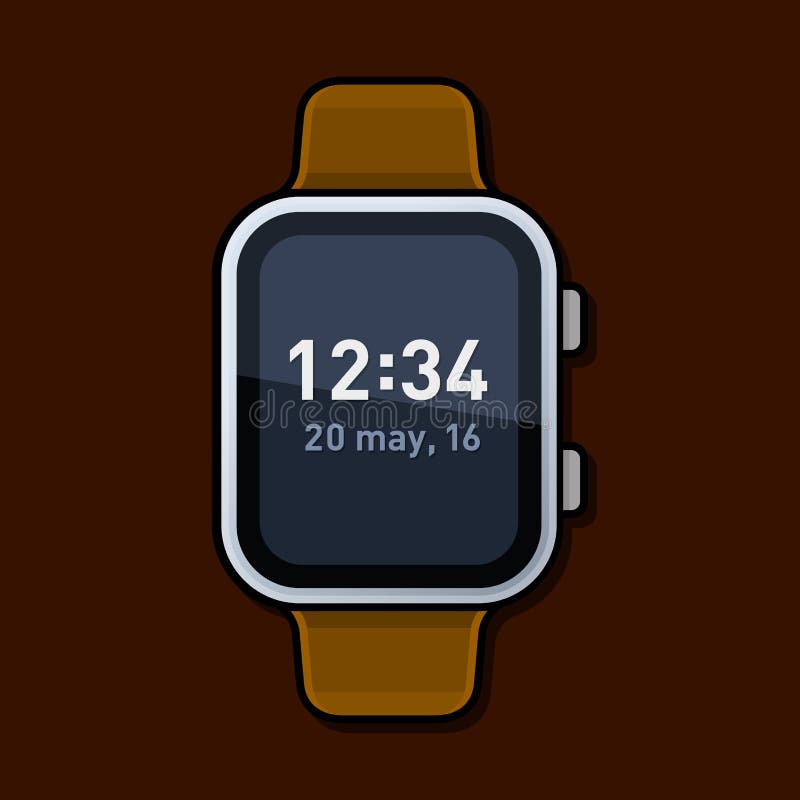 Smart Watch with Digital Time on Screen. Vector Stock Vector ...