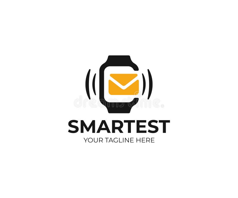 Smart Watch and Envelope Logo Template. Smartwatch and Message Vector ...