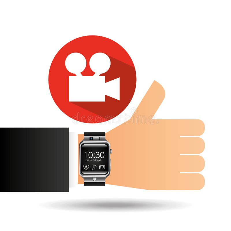 Smart Watch - Film Movie Camera Stock Vector - Illustration of ...