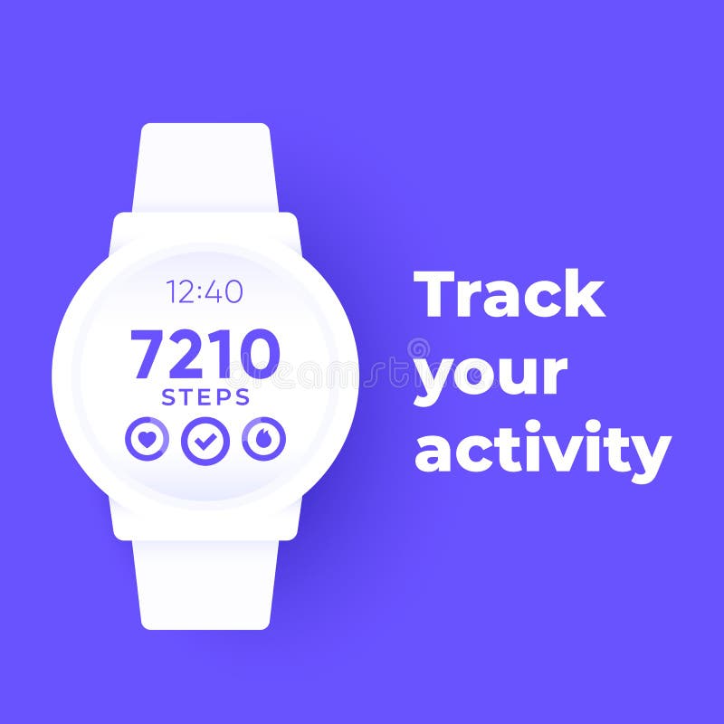 Smart Watch with Fitness App, Activity Tracker Stock Vector ... Smart Watch with Fitness App, Activity Tracker Stock Vector ...