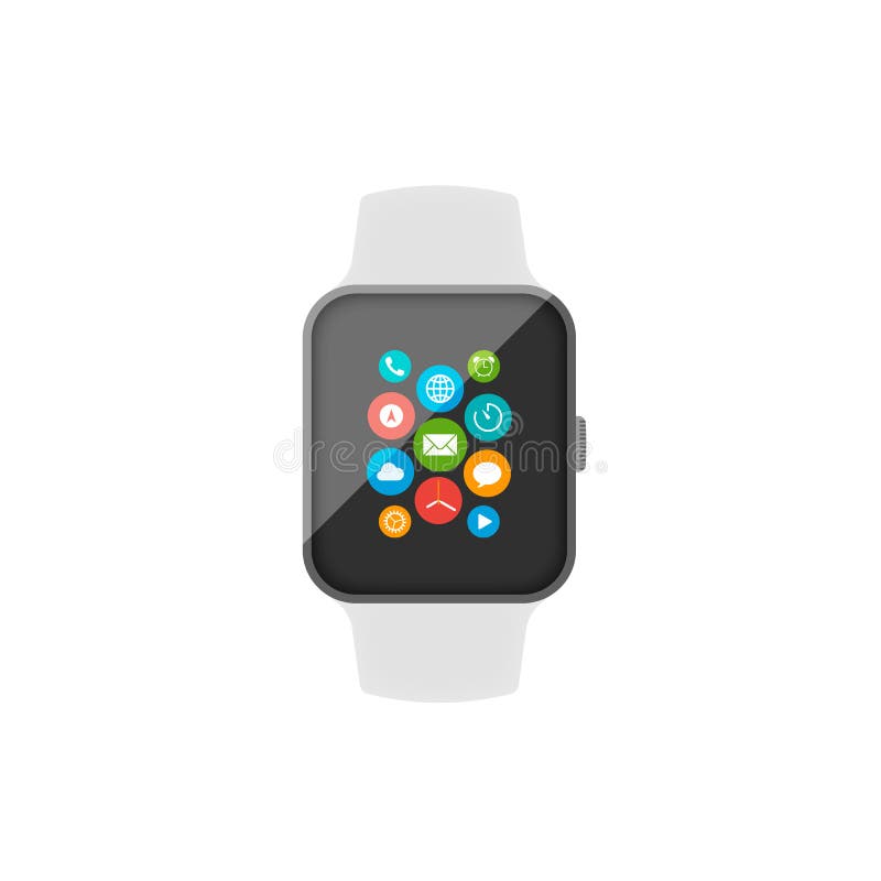 Smart Watch Flat Design Vector Illustration Stock Vector - Illustration ...