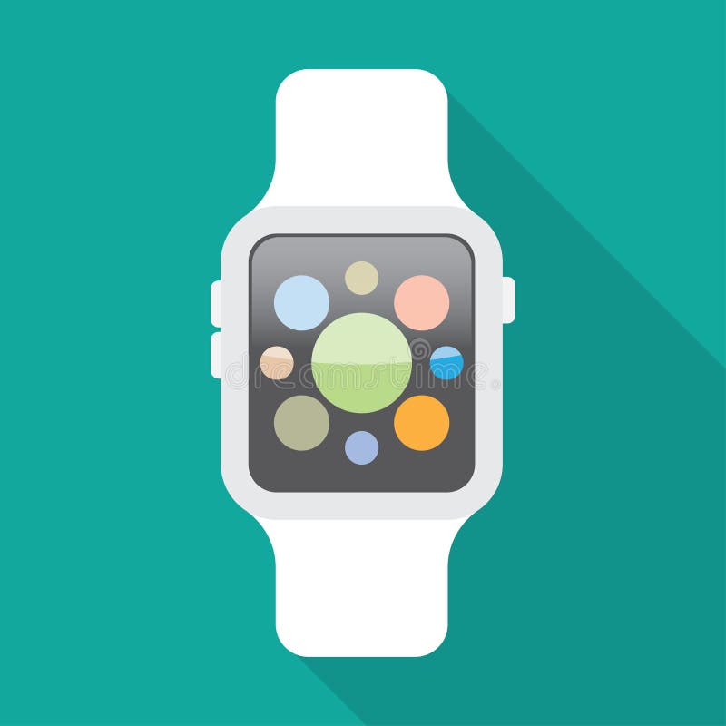 Smart watch flat icon. stock vector. Illustration of application - 84578997