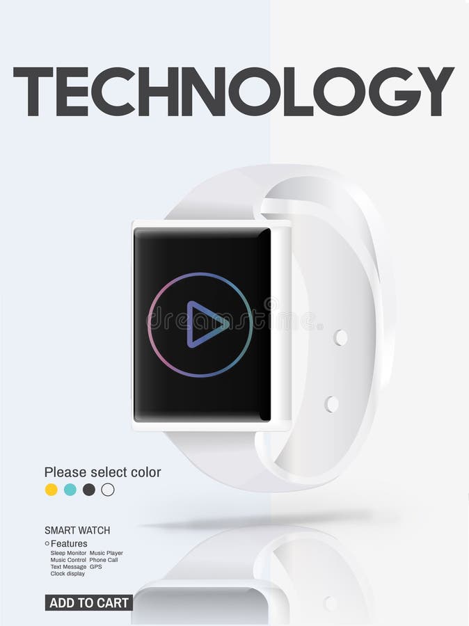 Smart Watch Gadget Invention Technology Concept Stock Illustration ...