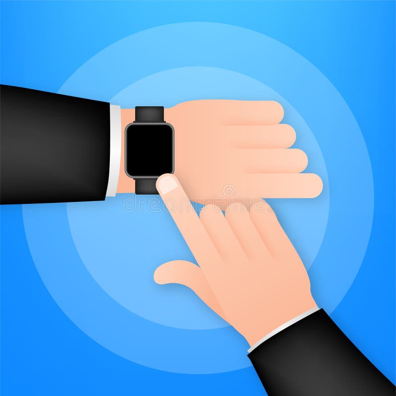 Smart Watch on the Hand. Concept Wearable Technology. Time Management ...