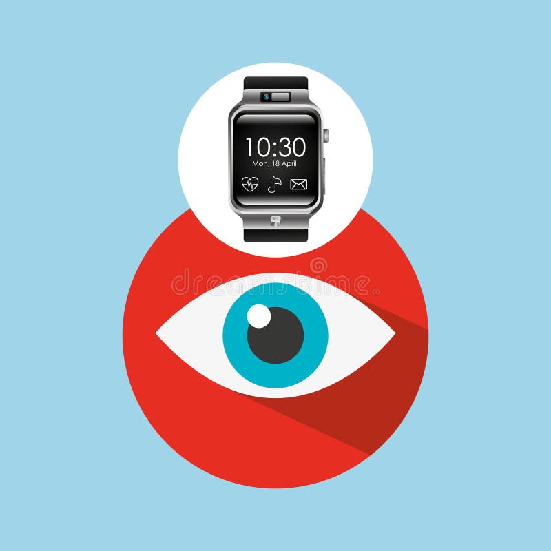 Smart Watch on Hand- Eye Icon Stock Vector - Illustration of vector ...