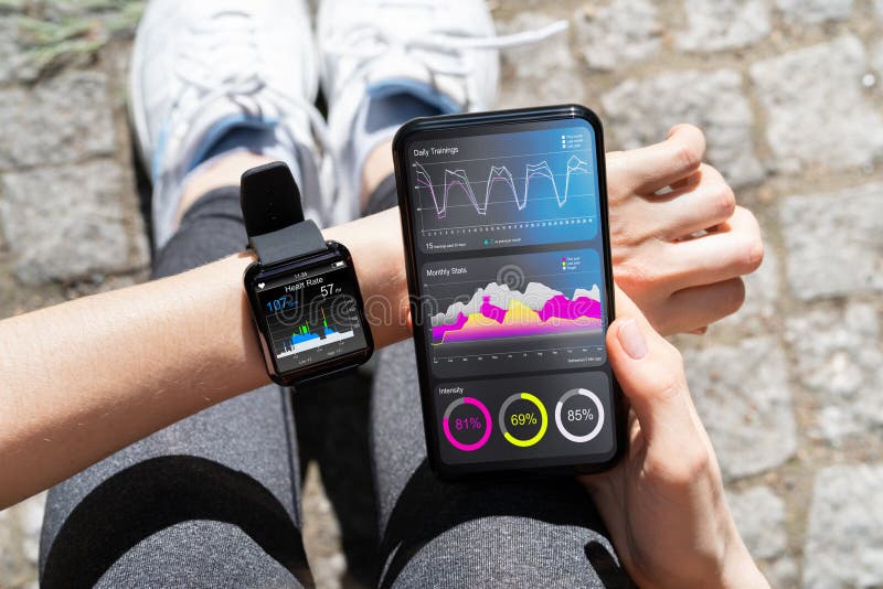 Smart Watch Health Gadget for Running Stock Image - Image of fitness ...