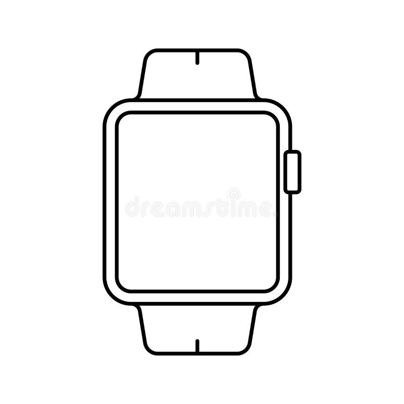 Smart Watch Icon. Black Linear Hand Clock Icon. Smart Watch Symbol ...