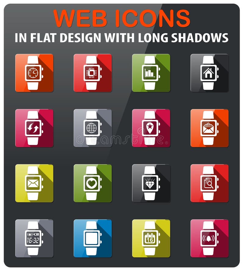 Smart watch icon set stock illustration. Illustration of energy - 88399650