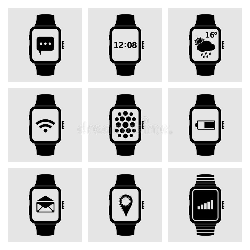 Smart Watch Icons stock vector. Illustration of icons - 76933509
