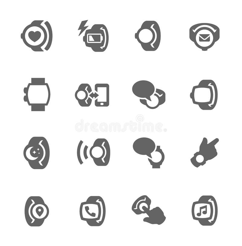 Smart Watch Icons stock vector. Illustration of phone - 46128930