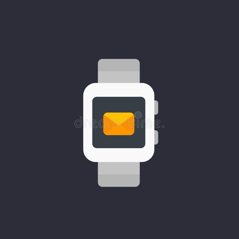 Smart Watch with Incoming Message Icon Stock Vector - Illustration of ...