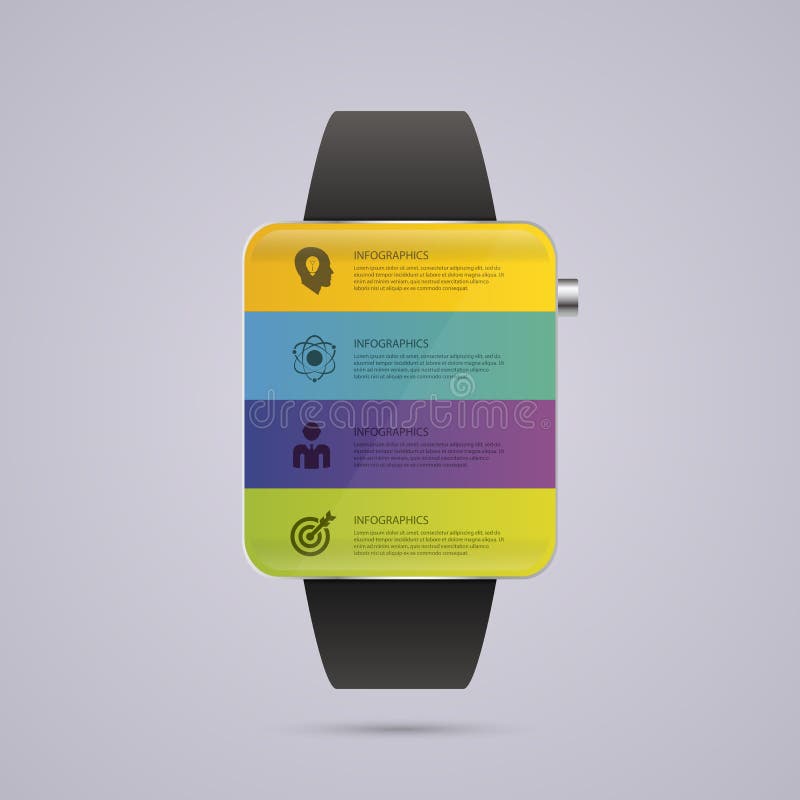 Smart Watch. Infographic Design Template Stock Vector - Illustration of ...