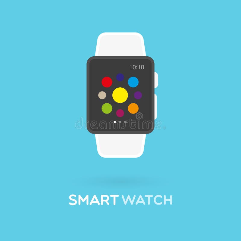 Smart Watch. Top and Side View. Vector Illustration, Flat Design Stock ...