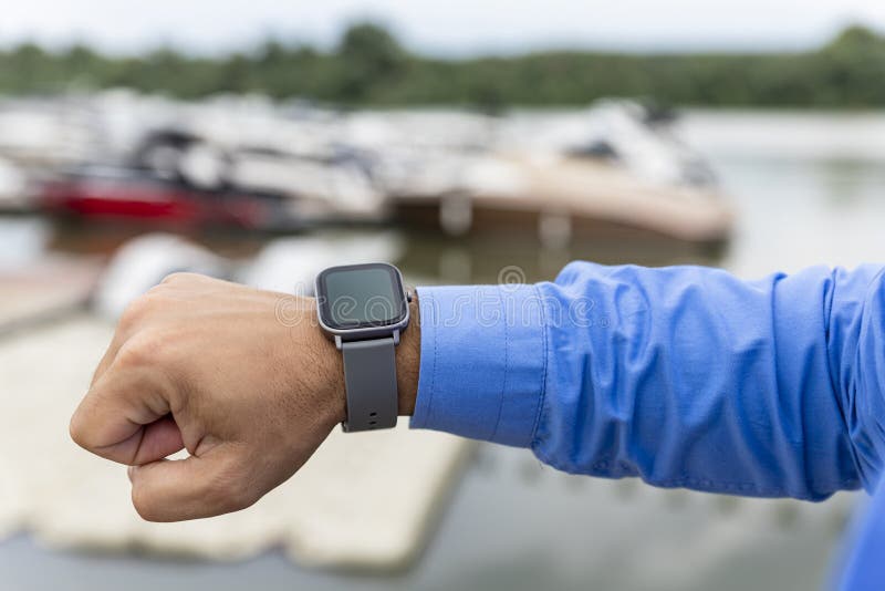 Smart Watch on the Wrist. Technology and Electronics Stock Image ...