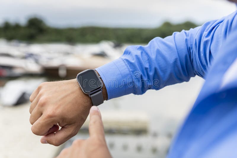 Smart Watch on the Wrist. Technology and Electronics Stock Image ...