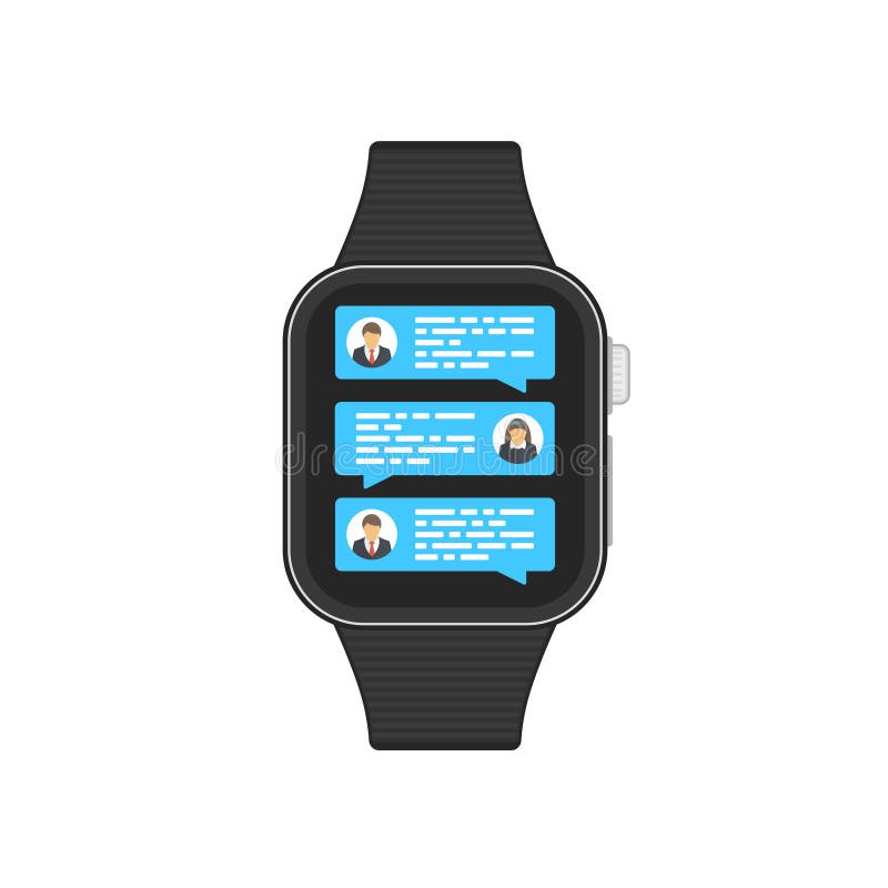 Smart watch message stock vector. Illustration of icon - 356176908