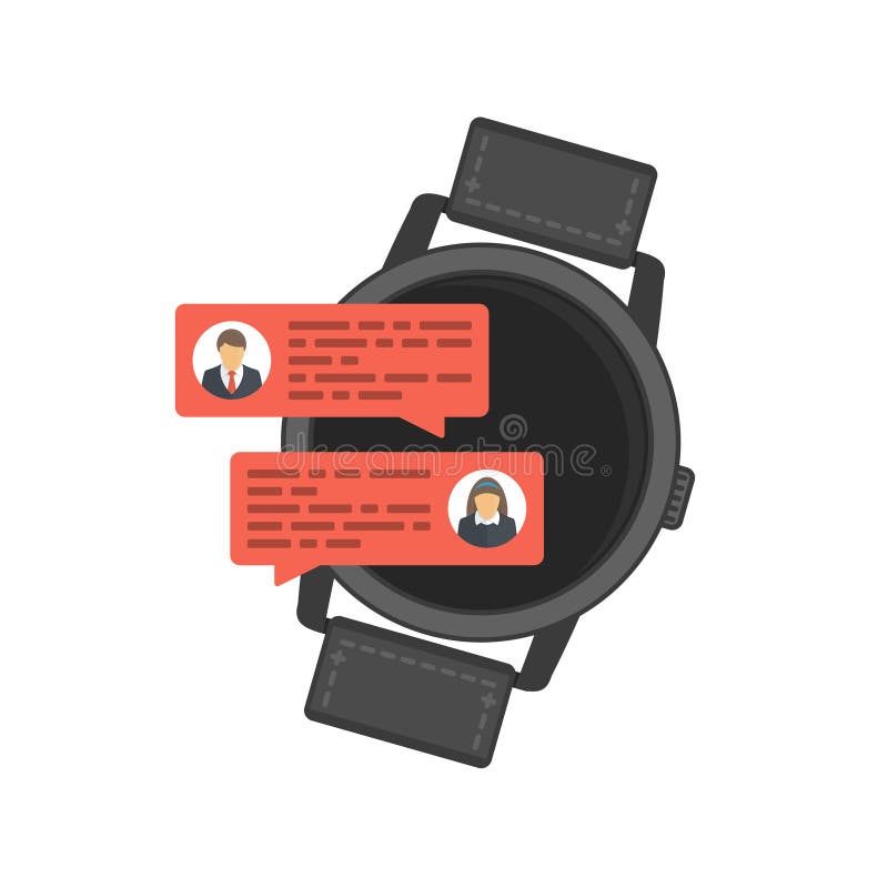 Smart watch messages stock vector. Illustration of design - 356176883