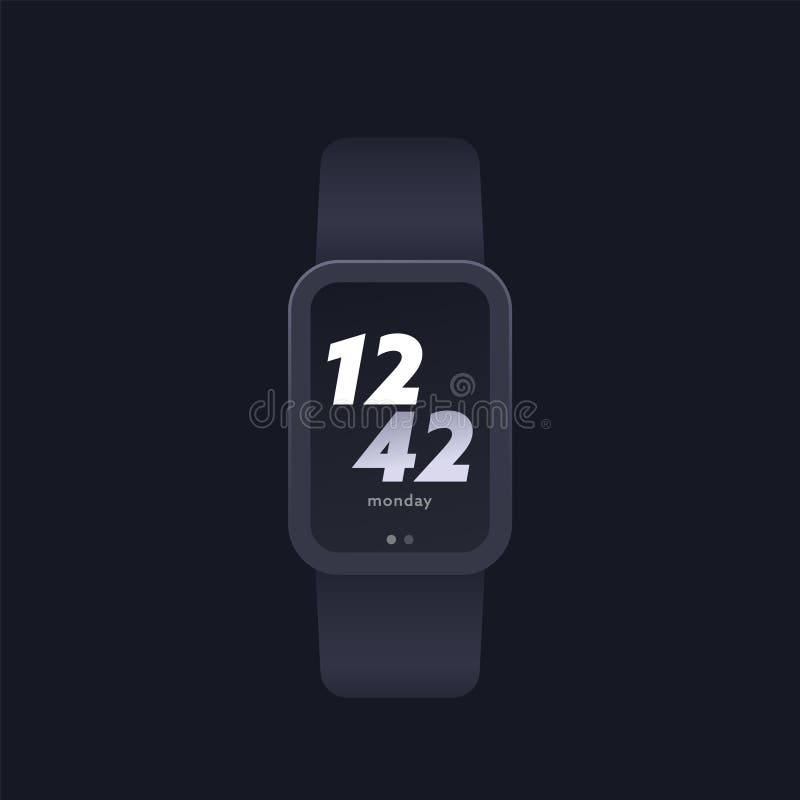 Smart Watch with Modern Clock Face, Vector Design Stock Vector ...