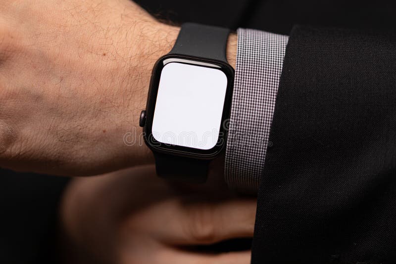 A Smart Watch Modern on Hand Stock Image - Image of working, smart ...