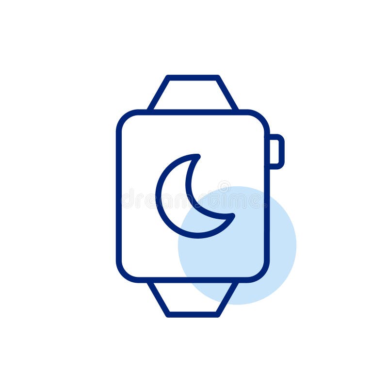 Smart Watch with Moon on it. Quiet Night Mode. Pixel Perfect Vector ...