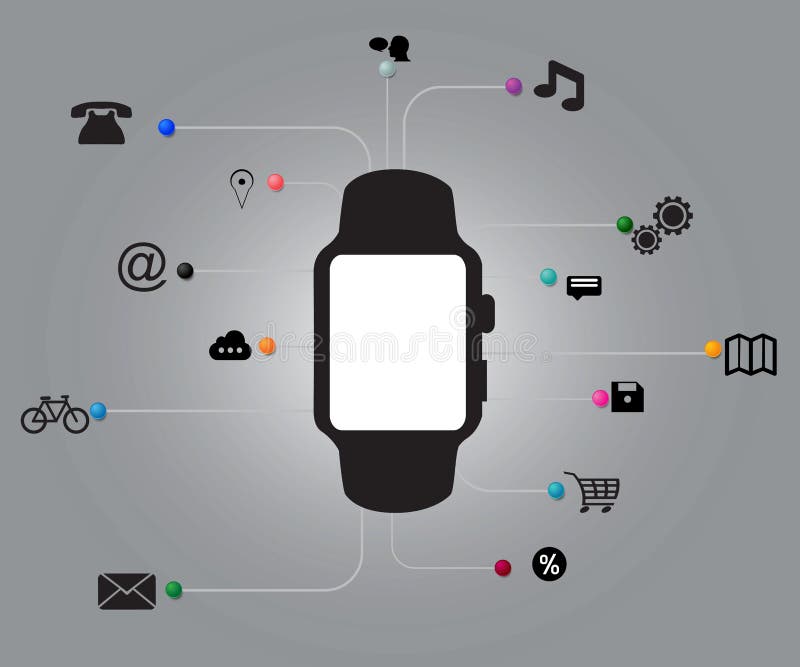 Smart watch New technology stock illustration. Illustration of gear ...