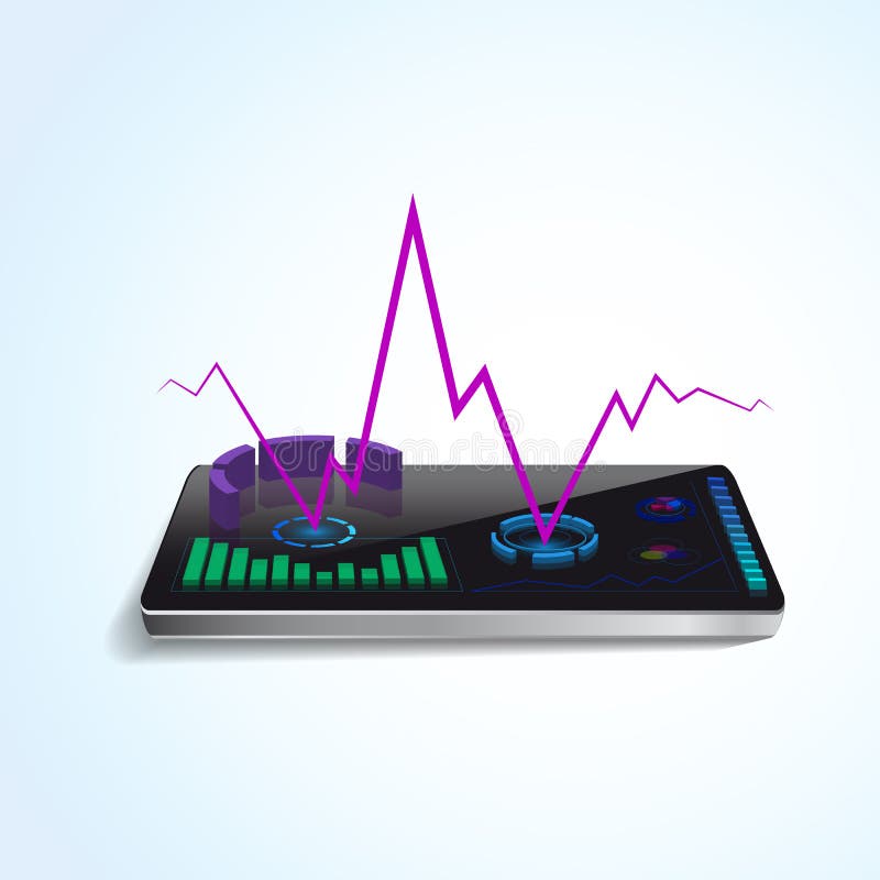 Smart Watch New Technology Electronic Device with Graph Busines Stock ...