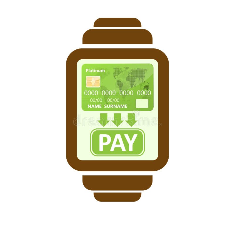 Smart watch payments stock vector. Illustration of design - 72905606