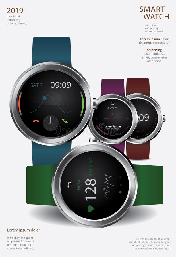 Smart Watch Poster Design Template Stock Vector - Illustration of ...