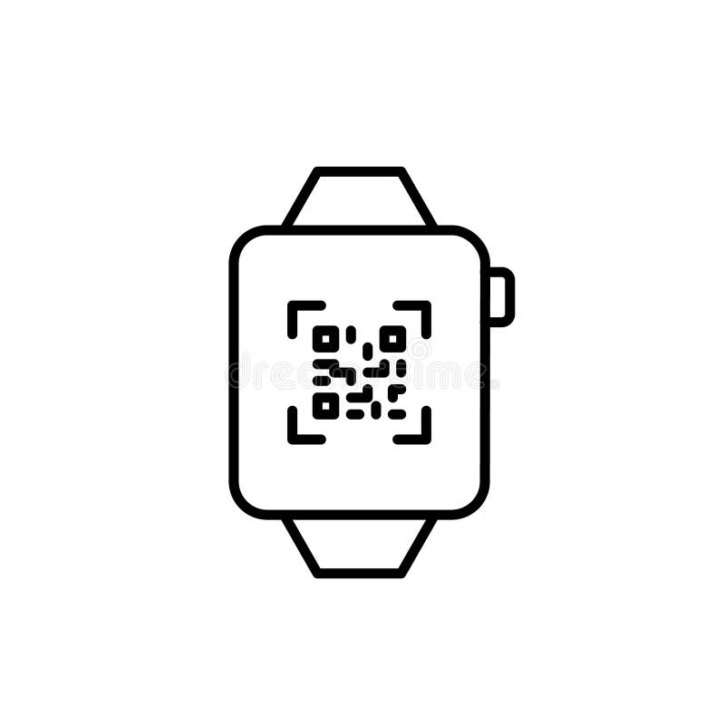 Smart Watch with Qr Code on it. Quick Access through Scan. Pixel ...