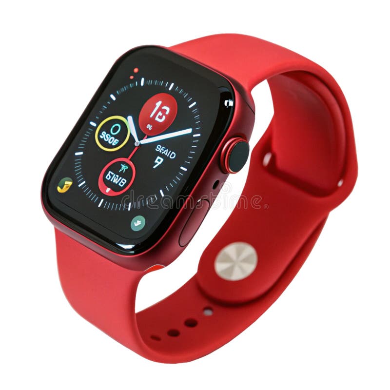 A Smart Watch Red Smartwatch Stock Illustration - Illustration of ...