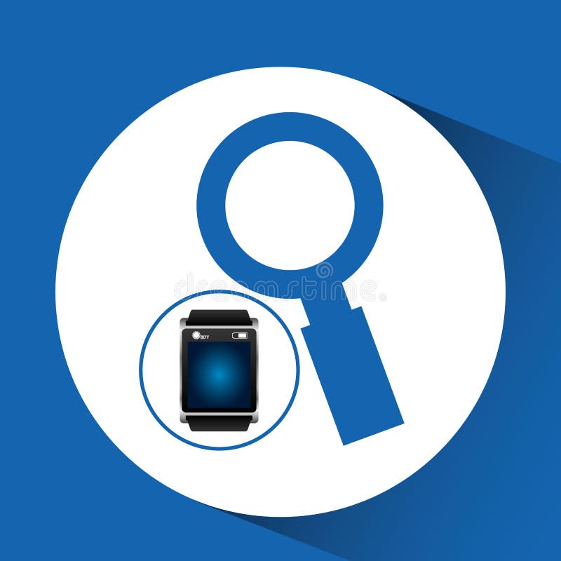 Smart Watch Search Icon Media Stock Vector - Illustration of heart ...