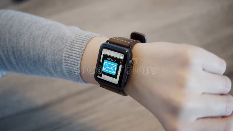 Smart Watch - Send Message stock image. Image of icon - 191588921