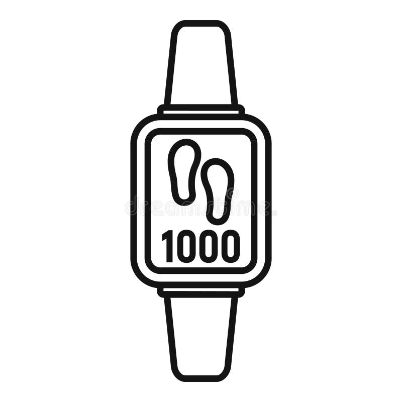 Smart Watch Showing Steps Icon, Showing Steps Walking Icon Stock Vector ...