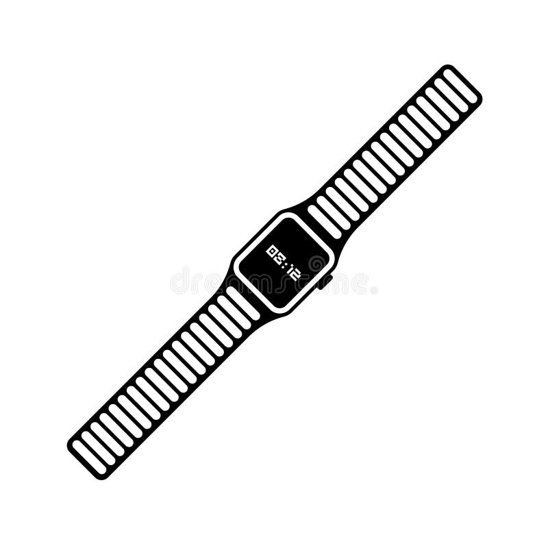 Smart Watch Silhouette. Black and White Icon Design Element on Isolated ...