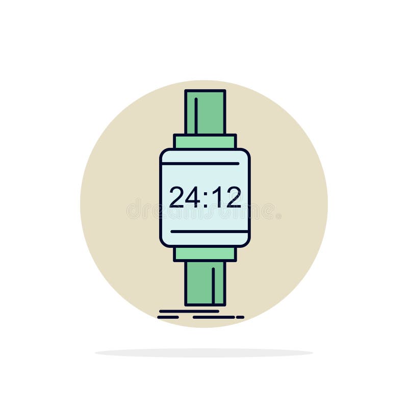 Smart Watch, Smartwatch, Watch, Apple, Android Flat Color Icon Vector ...