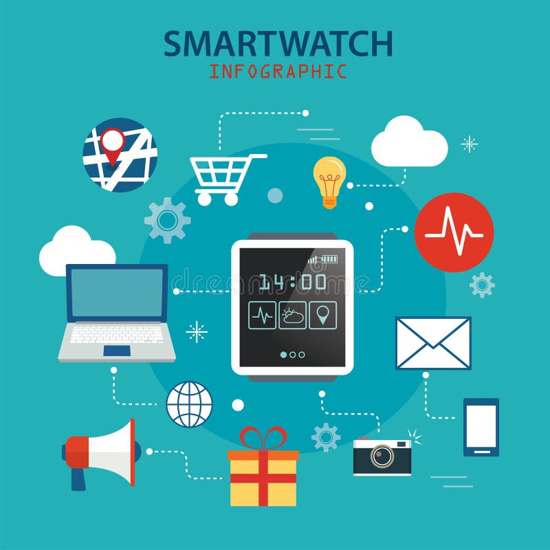 Smartwatch infographic stock vector. Illustration of infographics ...