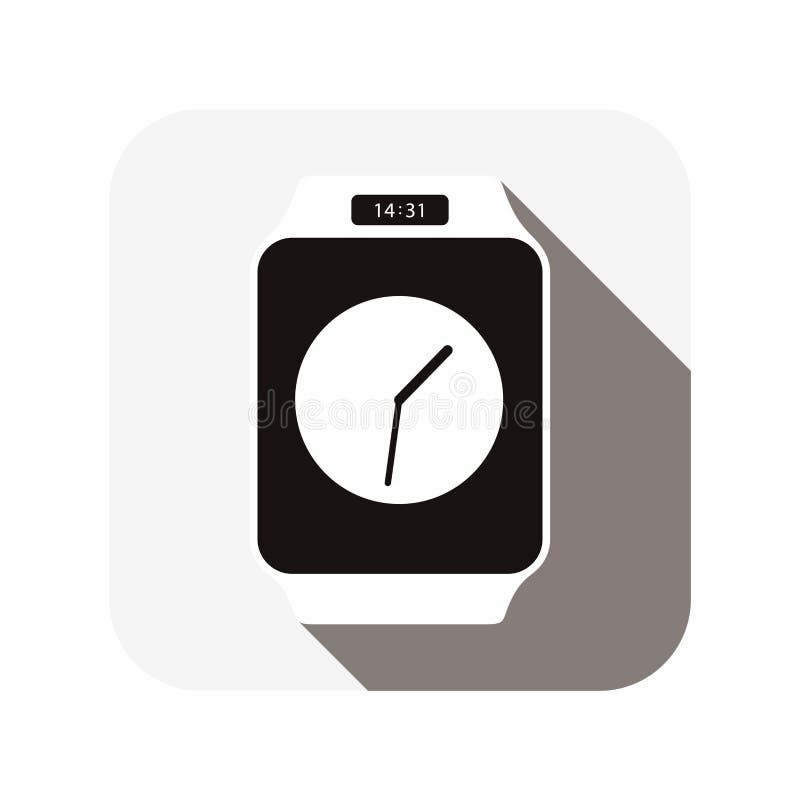 Smart Watch with Time Clock on Screen, Vector Illustration Stock Vector ...