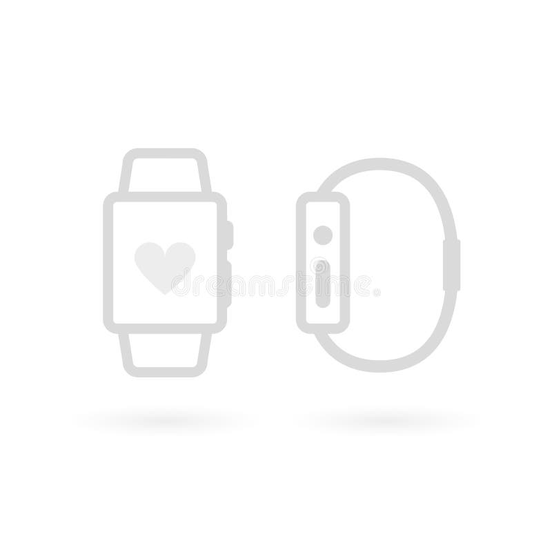 Smart Watch. Top and Side View. Vector Illustration, Flat Design Stock ...