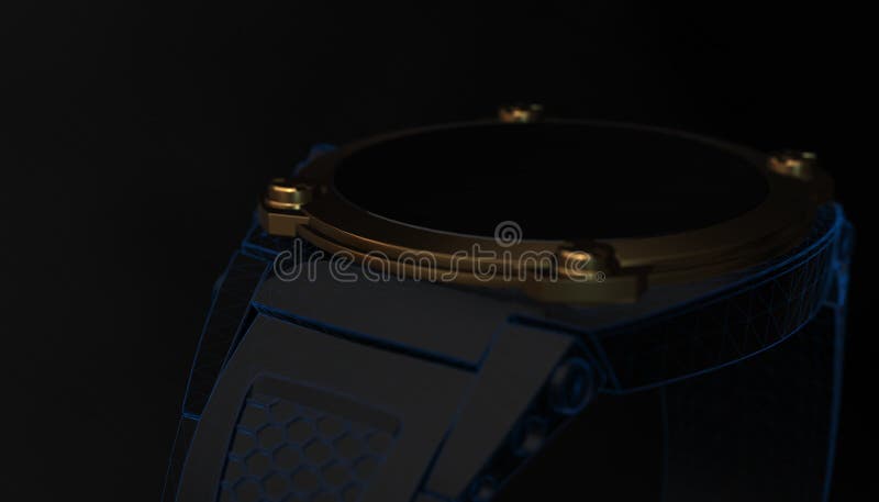 Smart Watch on Various Material and Background, 3d Render Stock ...