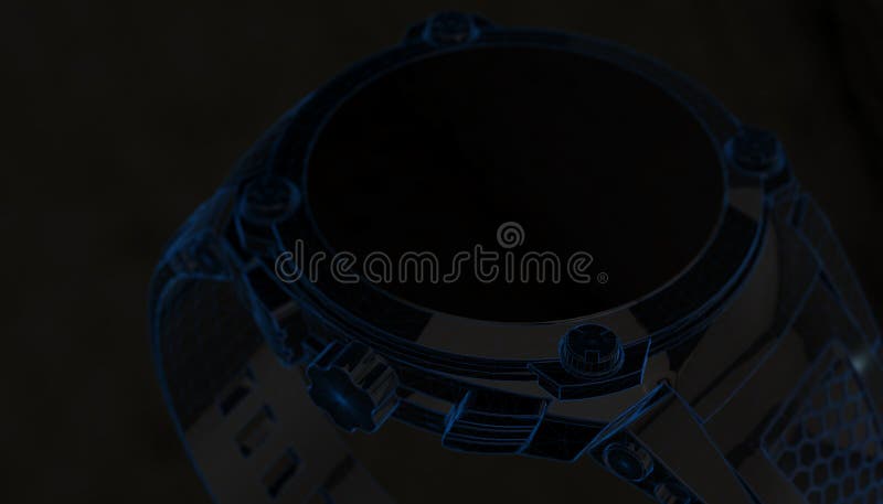 Smart Watch on Various Material and Background, 3d Render Stock ...