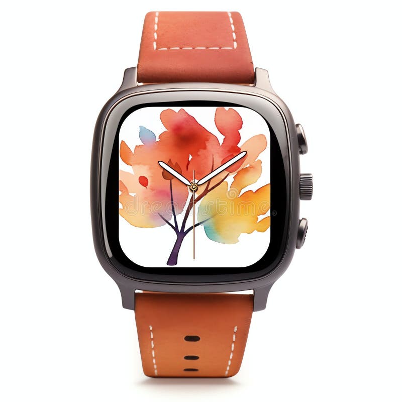 Smart Watch Watercolor Autumn Time Illustration for Planner or DIY ...