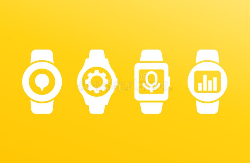Smart Watch, Wearable Devices Vector Icons Stock Vector - Illustration ...
