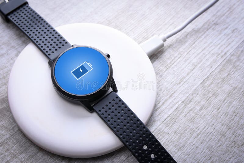 Smart Watch on Wireless Charging with on-screen Charging Indicator. at ...