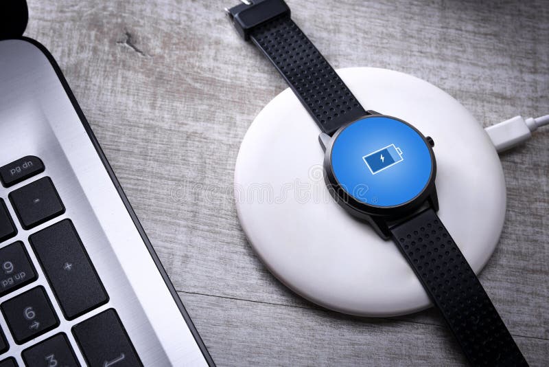 Smart Watch on Wireless Charging with on-screen Charging Indicator. at ...