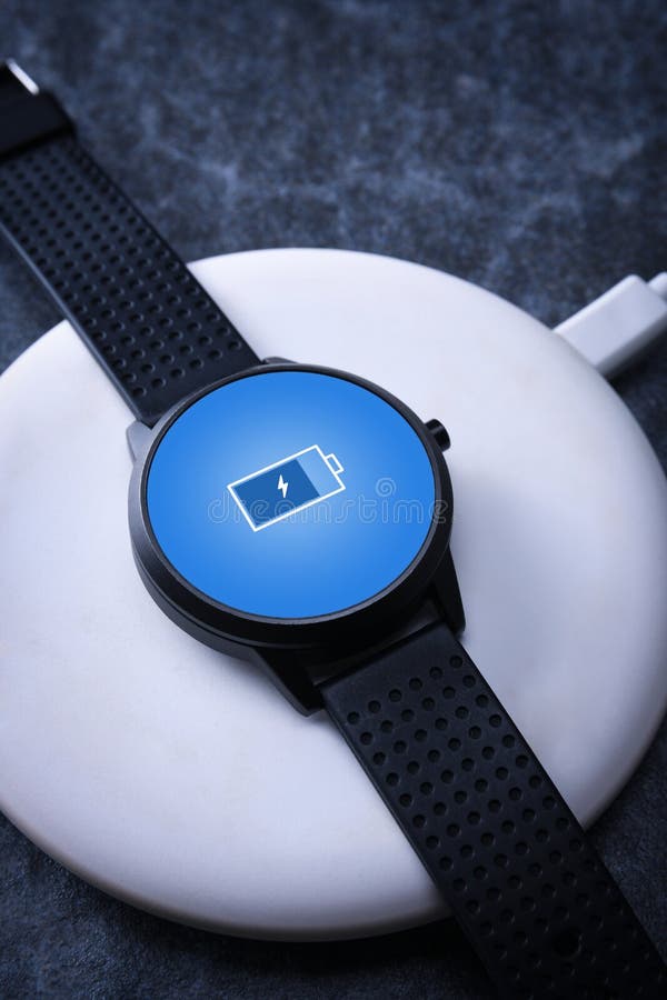 Smart Watch on Wireless Charging with on-screen Charging Indicator. at ...