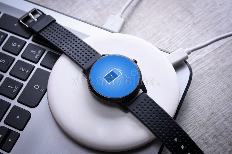 Smart Watch on Wireless Charging with on-screen Charging Indicator. at ...