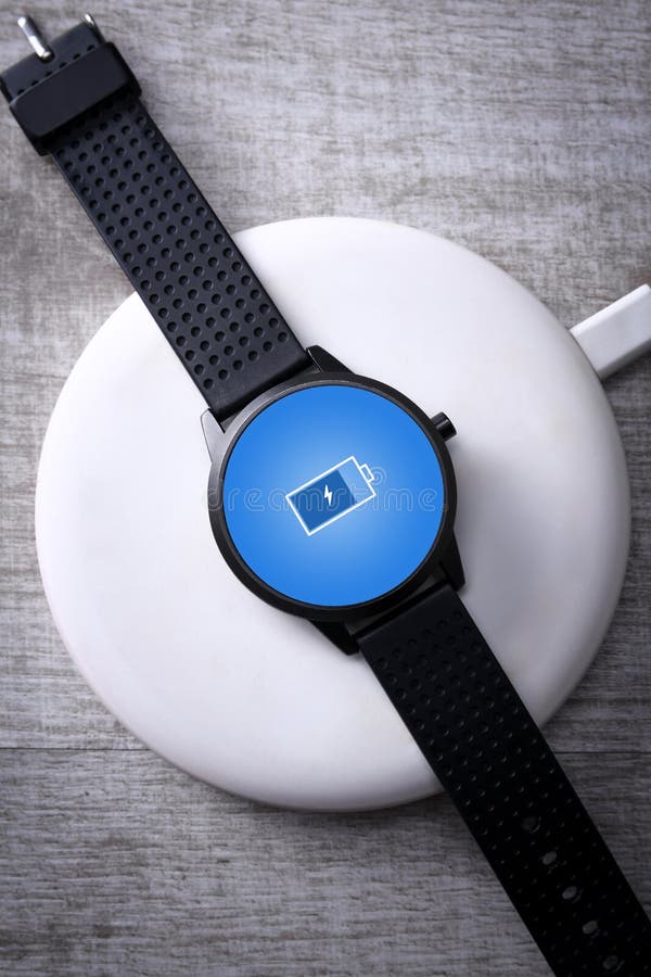 Smart Watch on Wireless Charging with on-screen Charging Indicator. at ...