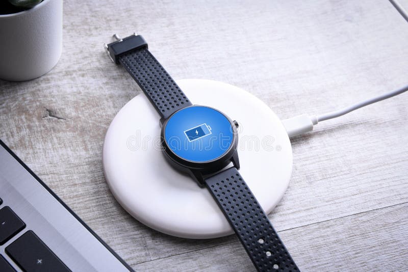 Smart Watch on Wireless Charging with on-screen Charging Indicator. at ...