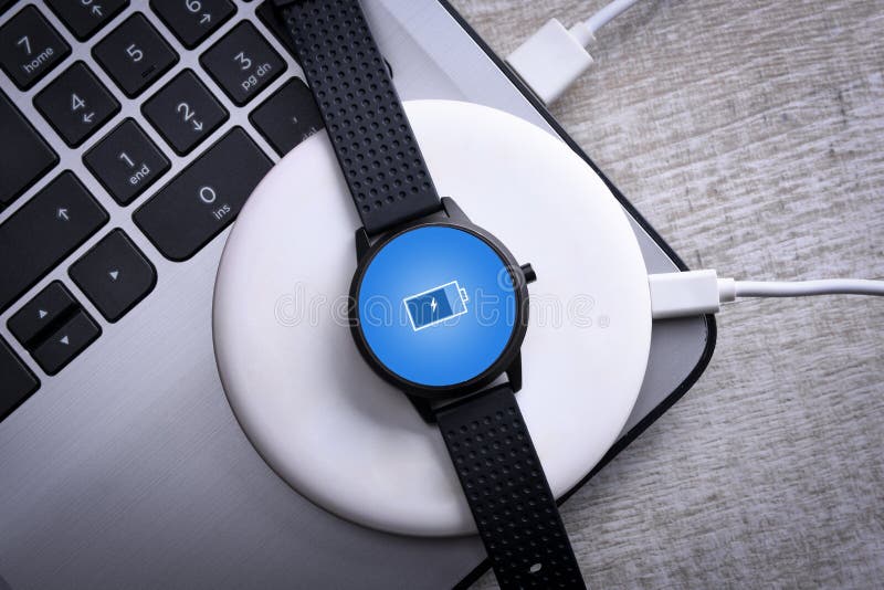 Smart Watch on Wireless Charging with on-screen Charging Indicator. at ...